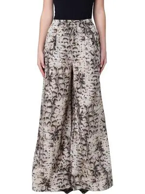 Pinko Printed Wide Leg Trousers - Beige