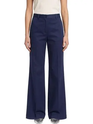 Aspesi Stretch Cotton Flared Trousers - Blue