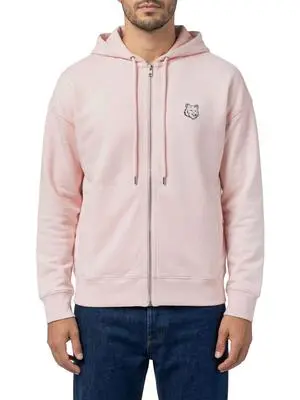 Maison Kitsuné Maison Kitsuné Cotton Zip-Up Hooded Sweatshirt With Logo Detail Violet