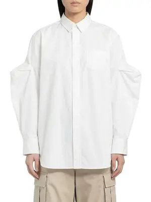 Sacai Striped Cotton Blend Shirt - Beige