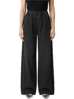 PINKO Pinko Wide Leg Cotton Trousers With Lace Detail