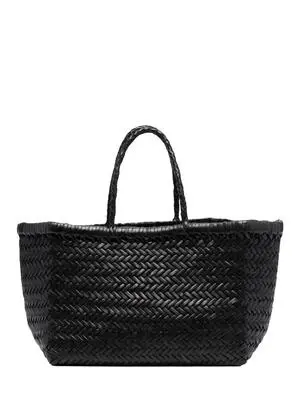 Dragon Diffusion Triplo Salto Woven Leather Handbag - Black