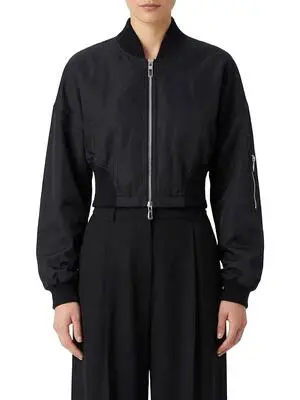 Sportmax Cropped Bomber Jacket - Black