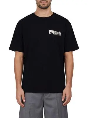 Rhude Cotton T-shirt With Logo - Black