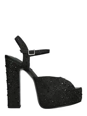 Steve Madden Tandem Woven Platform Sandals - Black