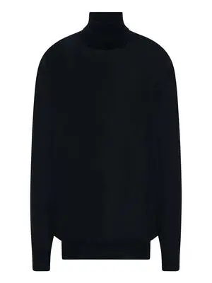 THE ROW Nabari Cashmere Rollneck Sweater - Black
