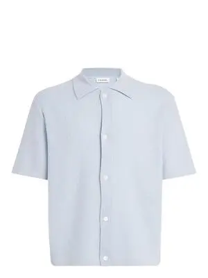 FRAME Wool Short-sleeve Cardigan - Blue