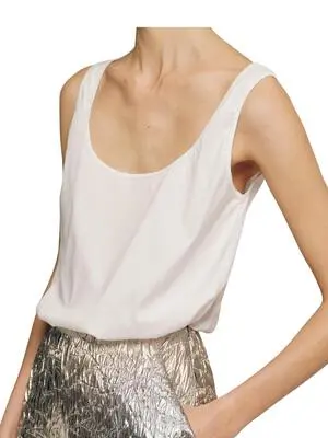 SEV Poplin Scoop Neck Tank Top - White