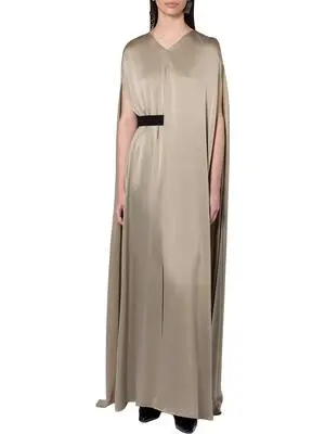 ROKSANDA Fyeris Silk Cape Maxi Dress - Silver
