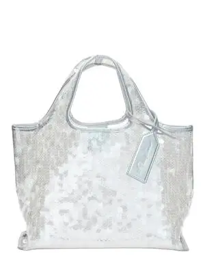 3.1 Phillip Lim Mini Sequin Mesh Market Tote - White