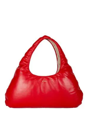 W 78 ST Large Cloud Leather Shoulder Bag - Red