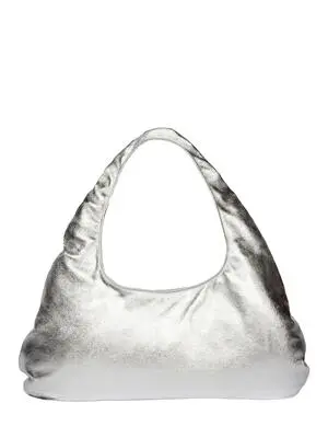 W 78 ST Large Cloud Metallic Leather Shoulder Bag - Silver
