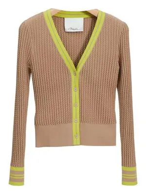 3.1 Phillip Lim Textured Knit V-neck Cardigan - Brown