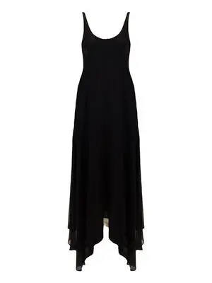 Azeeza Silk Chiffon High-low Dress - Black