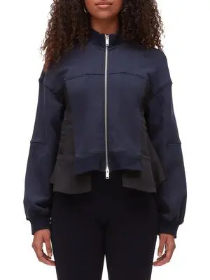 3.1 Phillip Lim French Terry Ripstop Combo Zip Track Jacket - Blue