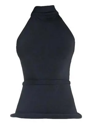 Francisco Arce Mar Rolled Mock Neck Top - Black