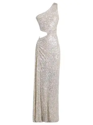Francisco Arce Azel Sequin Asymmetric Gown - Silver