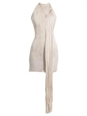 Francisco Arce Lior Silk Fringe Mini Dress - Silver