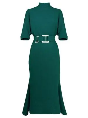 EDELINE LEE Pandora Jacquard Belted Midi Dress