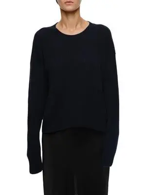 EOLAS Brina Cotton Cashmere Bow Sweater - Blue