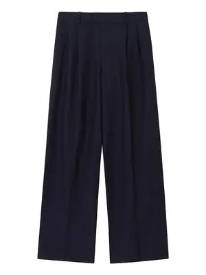WITH NOTHING UNDERNEATH Rampling Wool Wide-Leg Trousers Blue