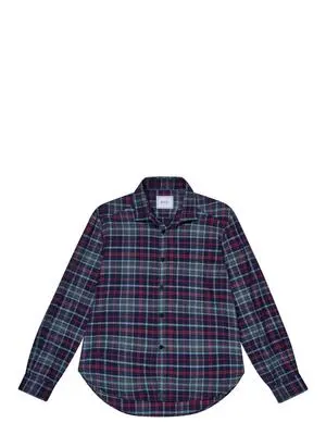 WITH NOTHING UNDERNEATH The Classic Brushed Plaid Cotton Wool Shirt - Multicolor