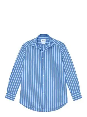 WITH NOTHING UNDERNEATH Boyfriend Stripe Organic Poplin Shirt