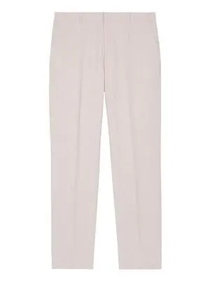 The Kooples Regular-fit Cotton And Linen-blend Trousers - Light Beige
