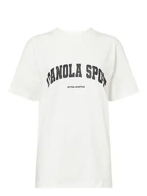 ADANOLA Logo-print Cotton Oversized T-shirt - White/black