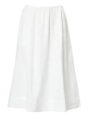 Vince Scalloped Hem Midi Skirt - Optic White