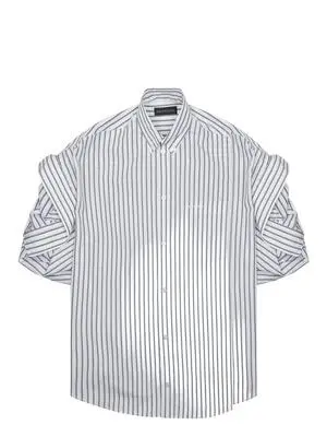 Balenciaga Shirt With Lapels On The Sleeves - Blue