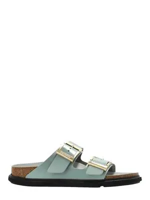 BIRKENSTOCK BIRKENSTOCK Arizona Buckled Patent Leather Sandals Green