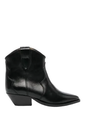 Isabel Marant Étoile Dewina Leather Cowboy Boots - Black