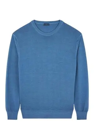 Paul & Shark Thin Ribbed Wool Pullover - Blue