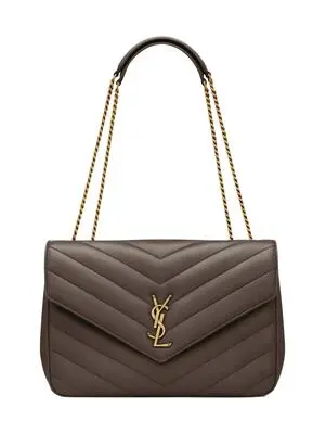 Saint Laurent Loulou Large Quilted Leather Bag Grey