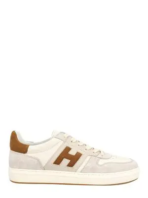Hogan H-tv Suede And Nappa Leather Sneakers - Nude & Neutrals
