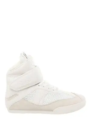 Chloé Mesh And Suede High-top Sneakers - White