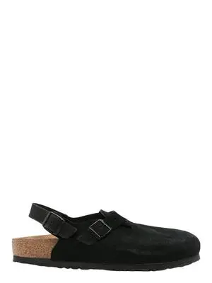 BIRKENSTOCK Tokio Suede Mule With Buckle - Black