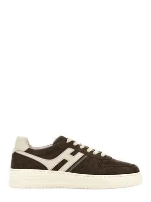 Hogan Suede And Leather H630 Sneakers - Brown