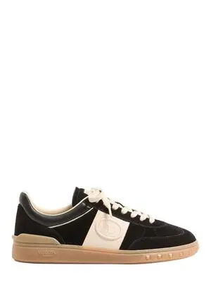 Valentino Garavani Suede And Nappa Calf Leather Sneakers - Black