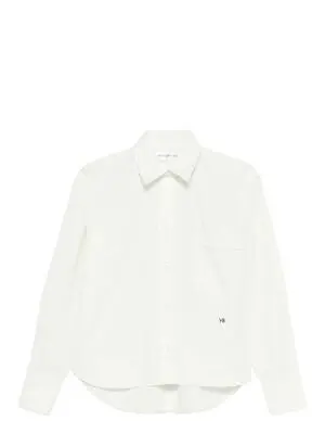 Victoria Beckham Crop Shirt With Embroidery - Nude & Neutrals