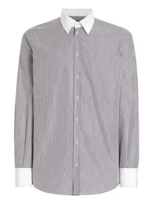 Valentino Garavani Striped Cotton Shirt - Grey