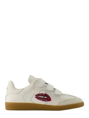 Isabel Marant Beth Leather And Suede Sneakers - Nude & Neutrals