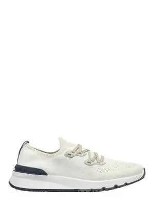 Brunello Cucinelli Cotton Chiné Knit Runner Sneakers Nude & Neutrals