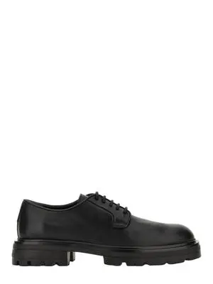 Hogan Laced Shoes In Smooth Leather - Black