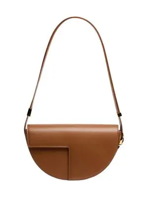 PATOU Patou Le Leather Shoulder Bag Brown