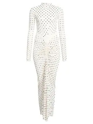 ALAÏA ALAÏA Jersey Strass Draped Dress
