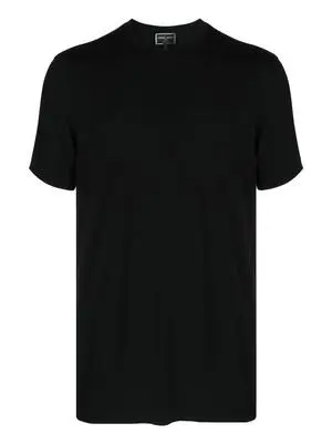 Giorgio Armani Icon Crew-neck T-shirt In Stretch Viscose Jersey - Black