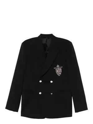 Fendi Straight-cut Double-breasted Wool Jacket - Blue