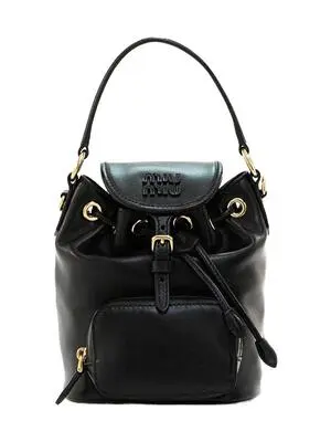Miu Miu Leather Mini Backpack Black